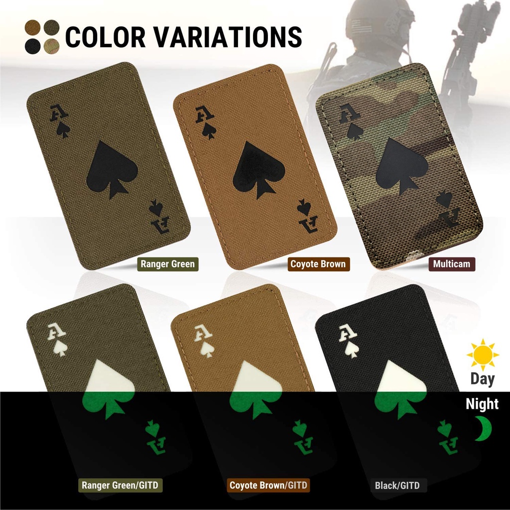 Luminous spades tactical morale BADGE PATCH Velcro armband badge CLOTH ...