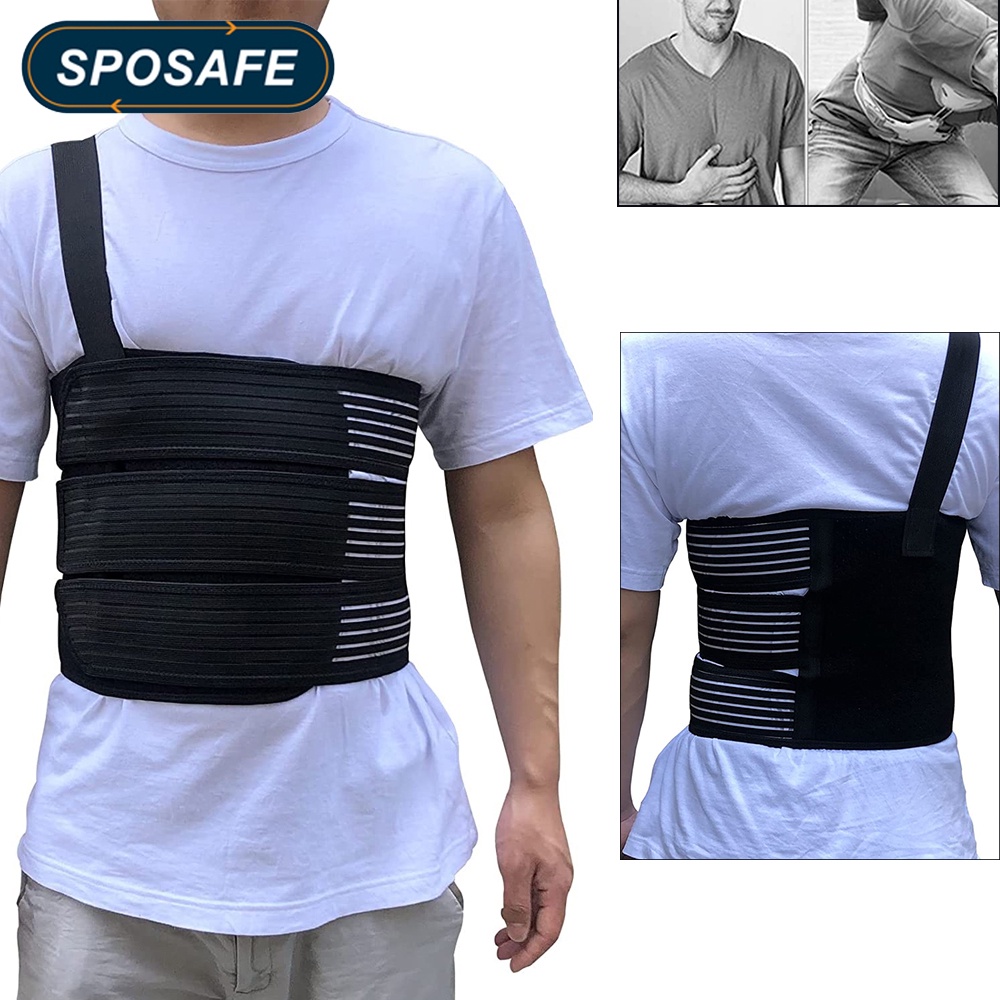 SPOSAFE 1PCS Elastic Rib CageCompression Support Chest Wrap Belt to ...