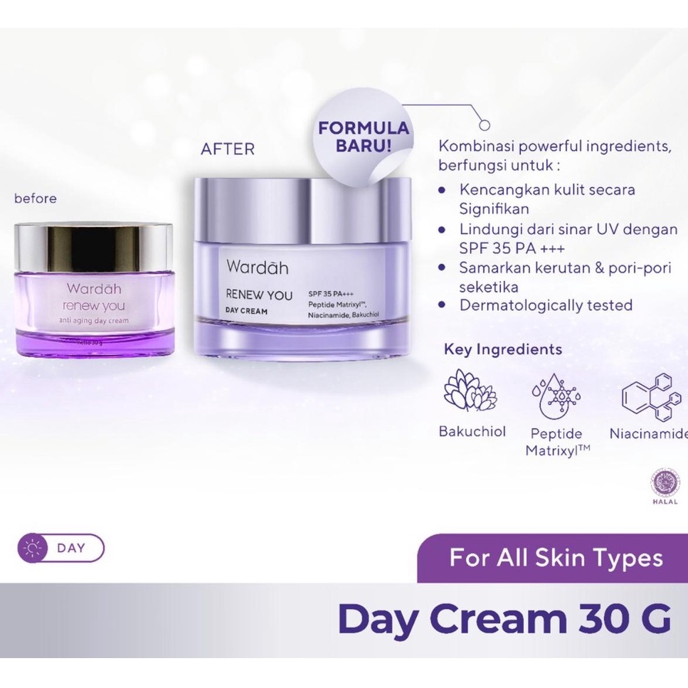 Wardah Renew You Day Cream 30gr (NEW PACKAGING) | Shopee Philippines