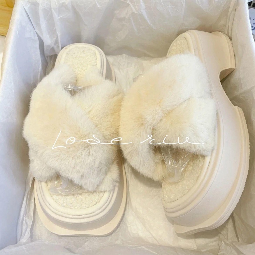 Furry Slippers Women Outer Wear ins Trendy 2022 Autumn Winter ...