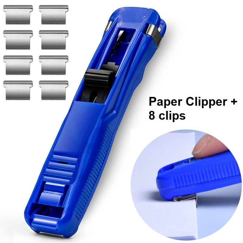 1pc Paper Claim Clip Dispenser Reusable Refills Bind Tool School Office ...