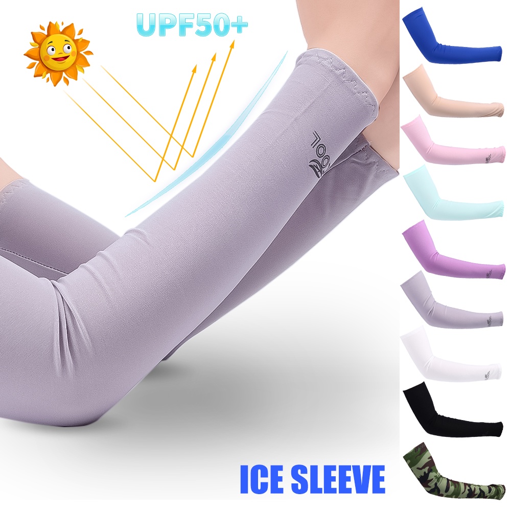 1 Pair Sports Arm Sleeves Sun UV Protection Long Gloves Ice Silk ...
