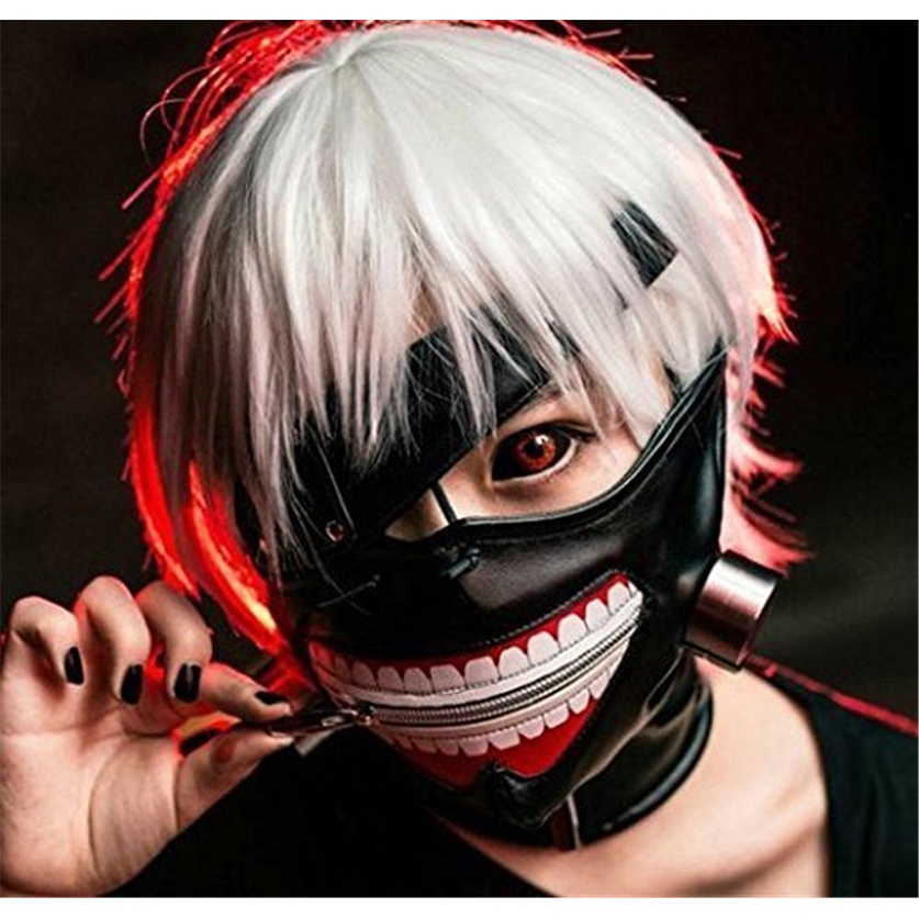 Tokyo Ghoul 2 Kaneki Ken Mask Adjustable Zipper Masks PU Leather Cool ...