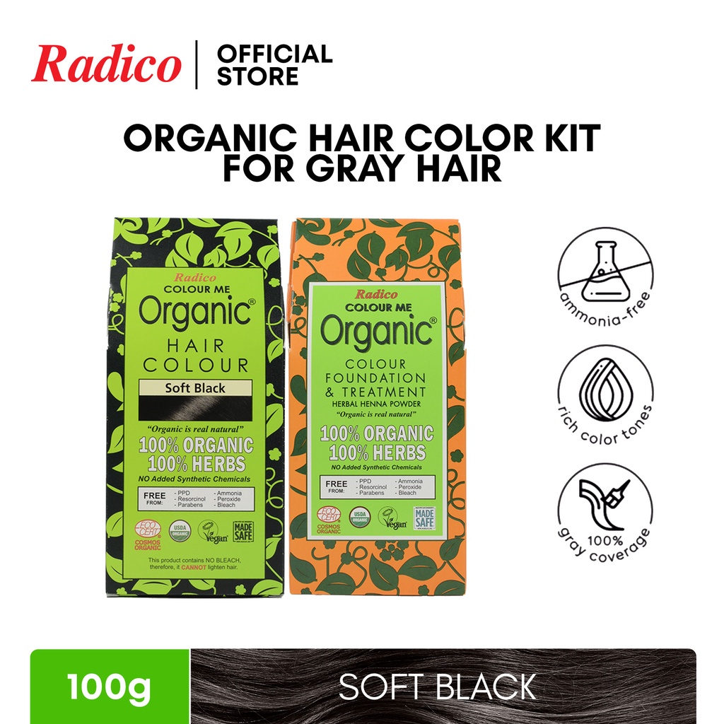 Radico Organic Hair Color Kit For Gray | LineaOrganica | Shopee Philippines