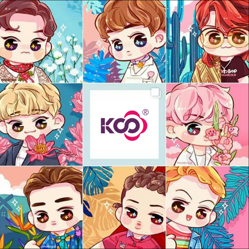 KS 5D DIY Full Diamond Painting Korean Idol EXO Cartoon Boy Mosaic ...