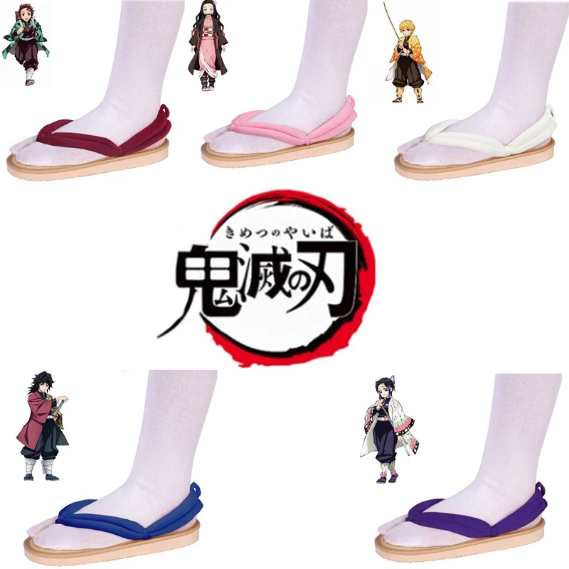 Anime Demon Slayer Cosplay Shoes Kamado Tanjirou Clogs Flip Flops ...