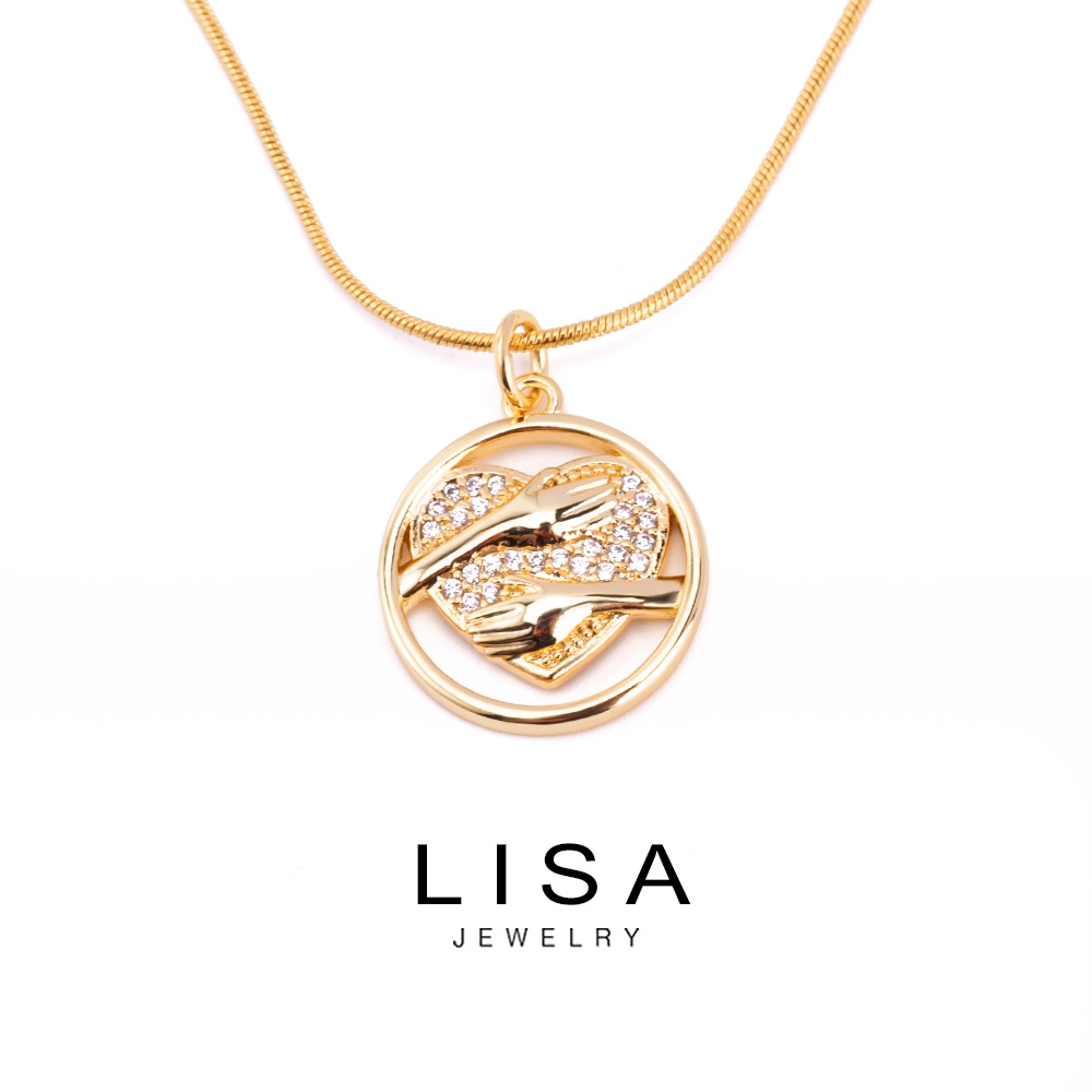lisa jewelry 18K gold necklace, love necklace pendant Free shipping 1n ...