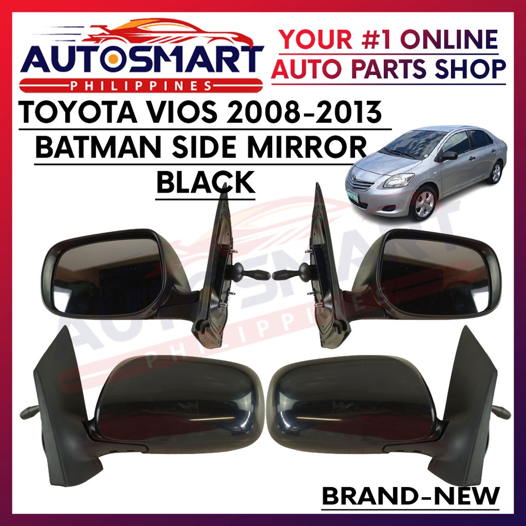 Toyota Vios 2008-2013 Batman Side Mirror Assembly Black (Manual/Power ...