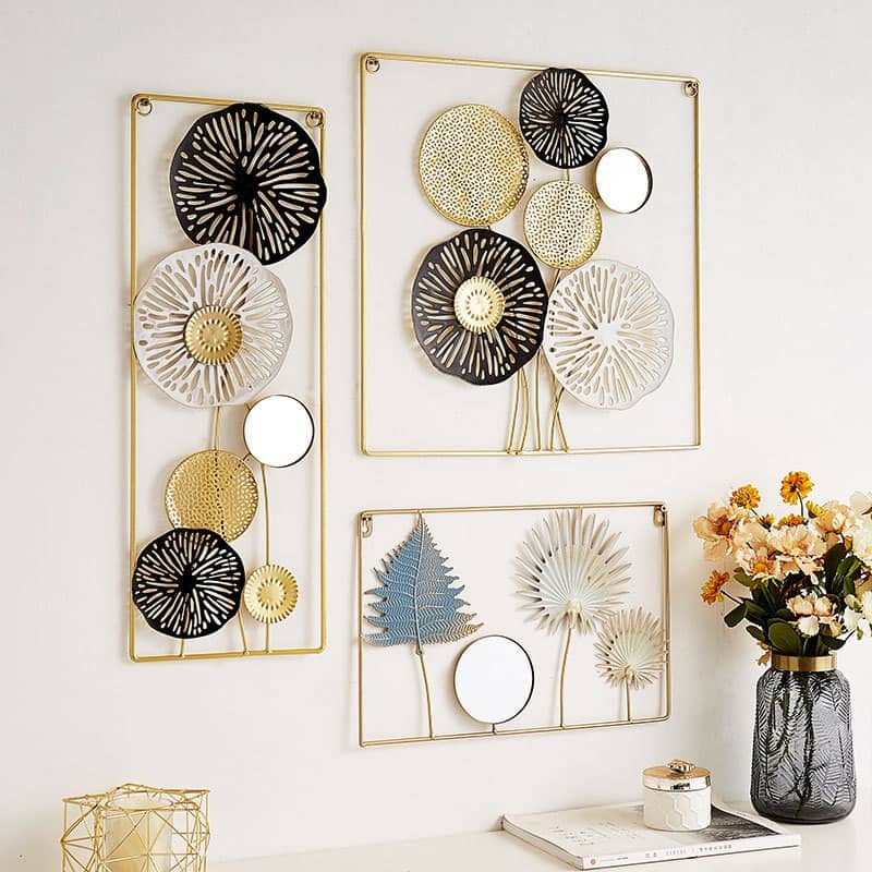 Nordic Luxury Decor Mirror And Metal Creative Lotus Leaf Modeling Light ...