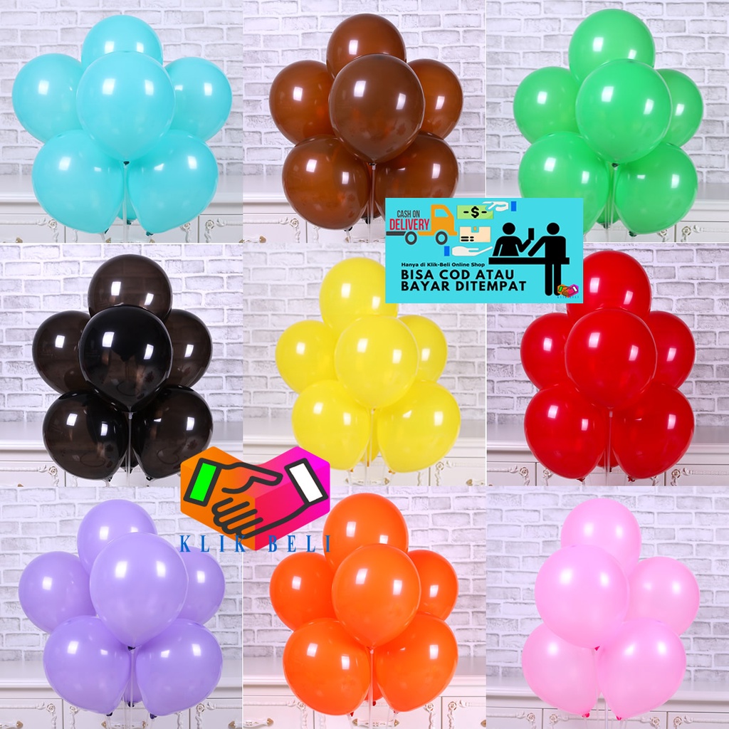 Balloons Latex Metallic Doff Colorful Colors Mix Color Pastel ...