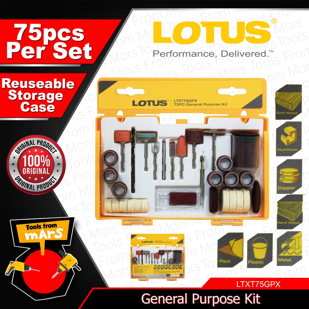 LOTUS General Purpose Kit 75 PCS/SET Cutting Grinding Carving Polishing ...
