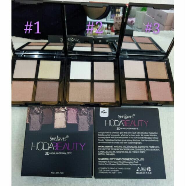 Huda mini 3D highlighter palette | Shopee Philippines