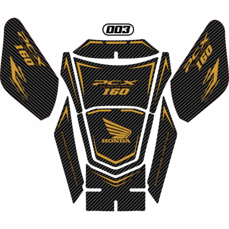 Side pad and tankpad pcx 160 2021 Carbon Timbul / side pad pcx / Decal ...