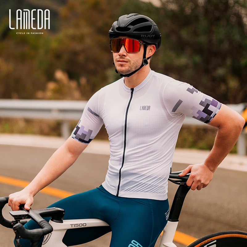 LAMEDA New Cycling Jersey Workout Short Sleeves For Men Summer Quick Dry Top T-shirt MTB Road ...