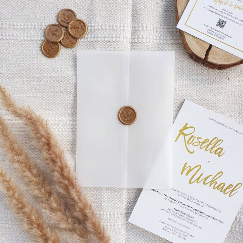 [RUSH] 5r 4r 3r Original Translucent Paper Invitation Cover Wedding ...