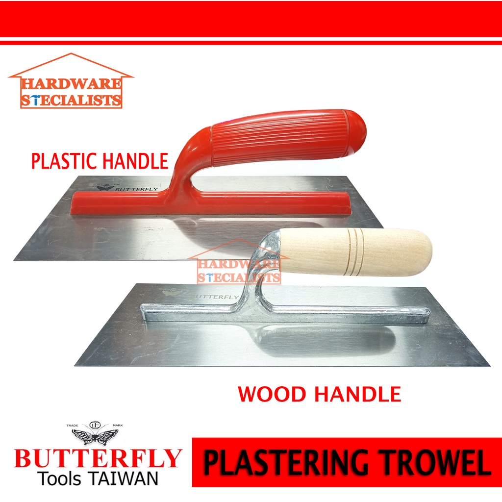 Butterfly Plastering Trowel Plastic Handle or Wood Handle Original Authentic | Shopee Philippines