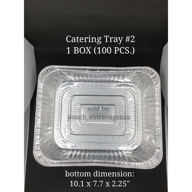 [100 PCS.] Aluminum Food Tray #2 Half Pan (10.1 x 7.7 x 2.25") | Shopee ...