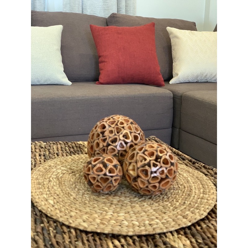 Pili Balls made from Pili Shells for Home Decor - 1 set (3pcs - 5",4"3 ...