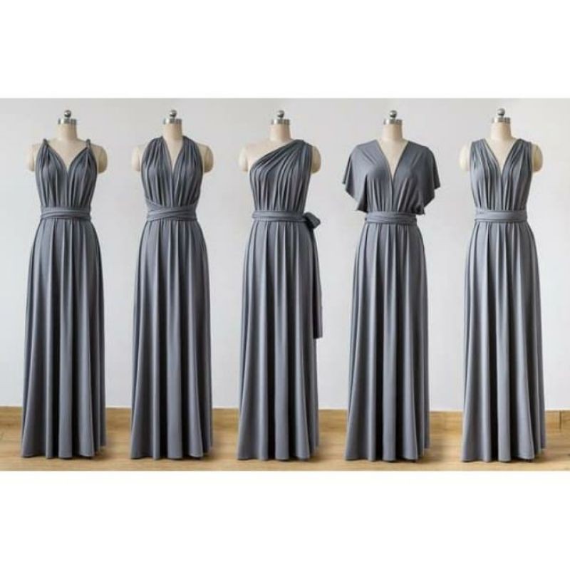GRAY Infinity Dress with Attached Tube Floorlength | Shopee Philippines