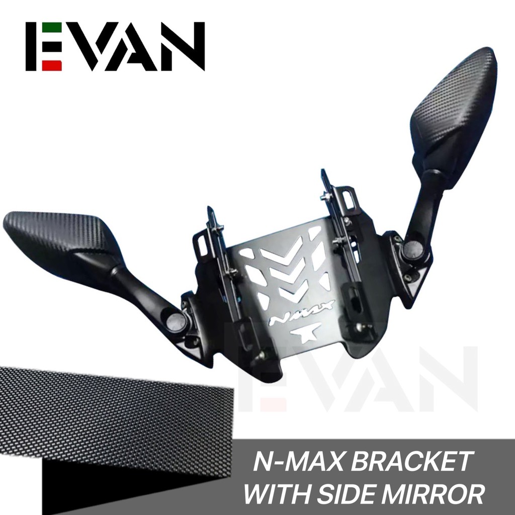 EVAN ph Windshield Bracket/Carbon Side Mirror Adjustable for Yamaha ...
