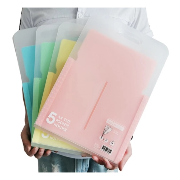 Expanding Accordian Organizer File Folders - A4 Size 5 Pockets ...