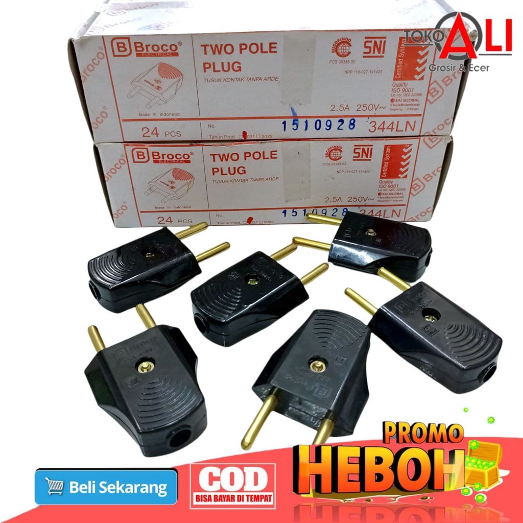 Broco Flat Plug Black Power Plug | Shopee Philippines
