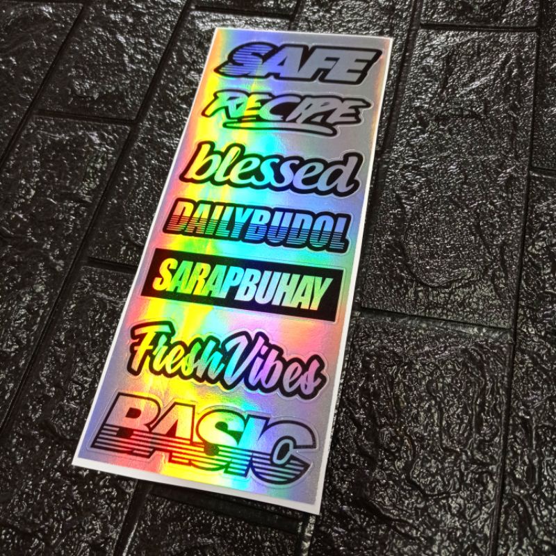 Hologram Sticker Set Design 1-10 JRP Akana 1G Motodeck Safe Thai Recipe ...