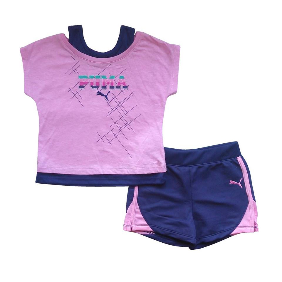 Puma 2-Piece Set - Pink & Blue (4T) | Shopee Philippines