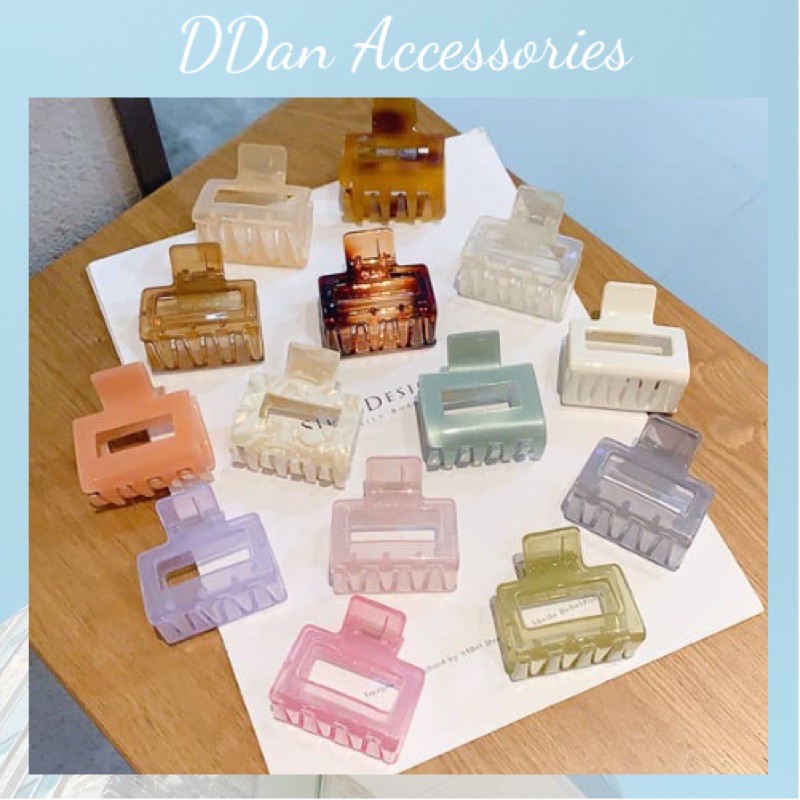 Korean colored clear plastic hairpin beautiful crab claw hairbag ...
