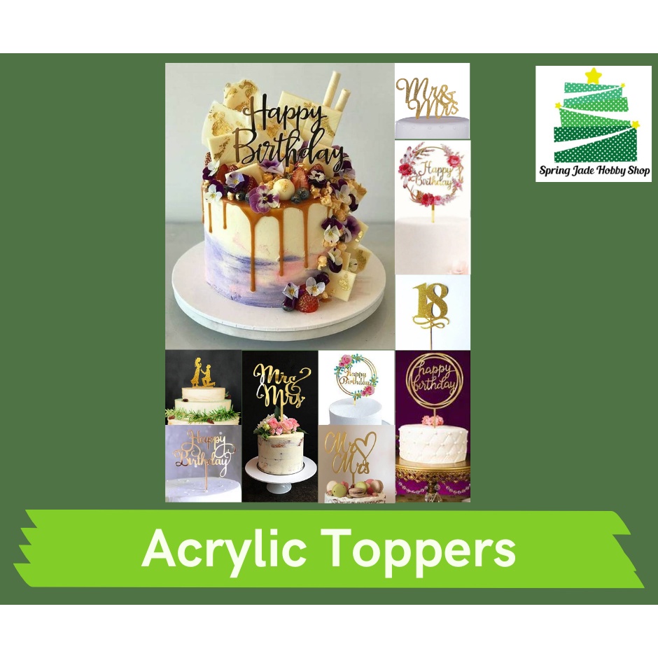 Spring Jade: Acrylic Happy Birthday Cake Topper (1pcs) | Shopee Philippines