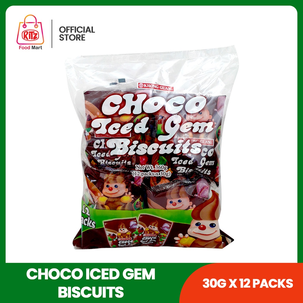 Khong Guan Choco Iced Gem Biscuits (12 packs) | Shopee Philippines