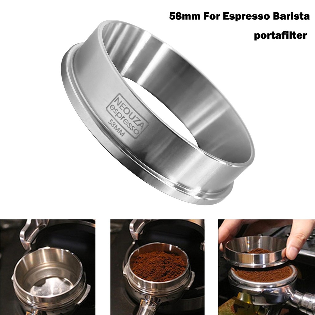 NEOUZA 58mm Stainless Steel Coffee Espresso Dosing Funnel Ring Catcher ...