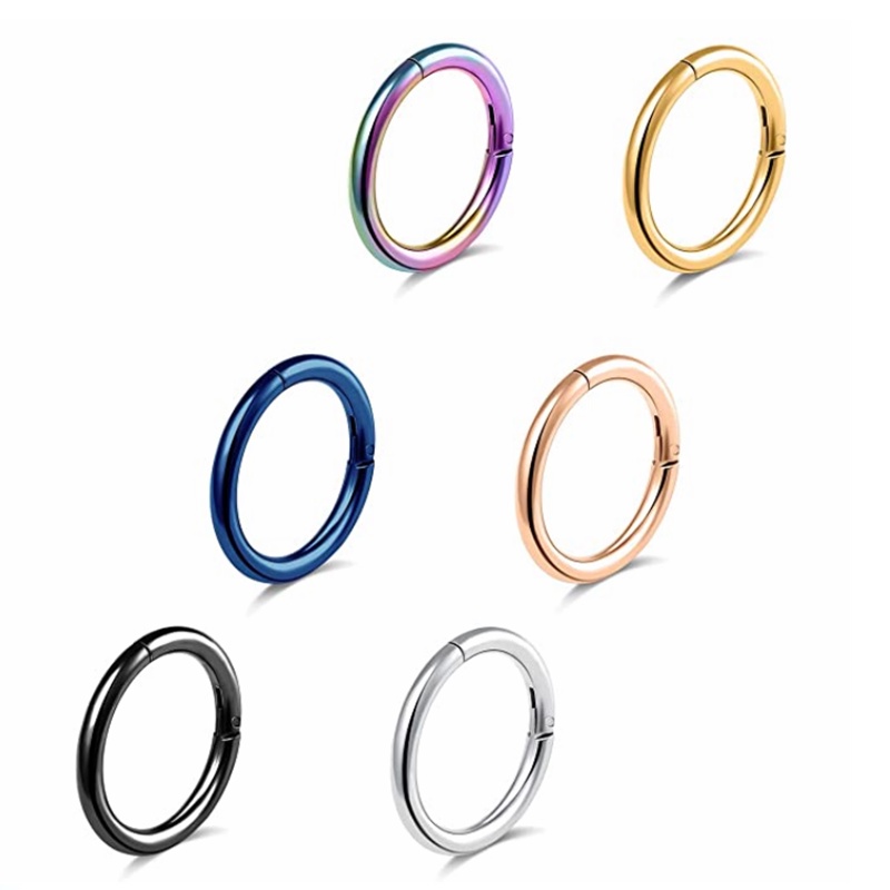 Surgical Steel Nose Clicker Septum Piercing Clicker Ear Cartilage Lip ...