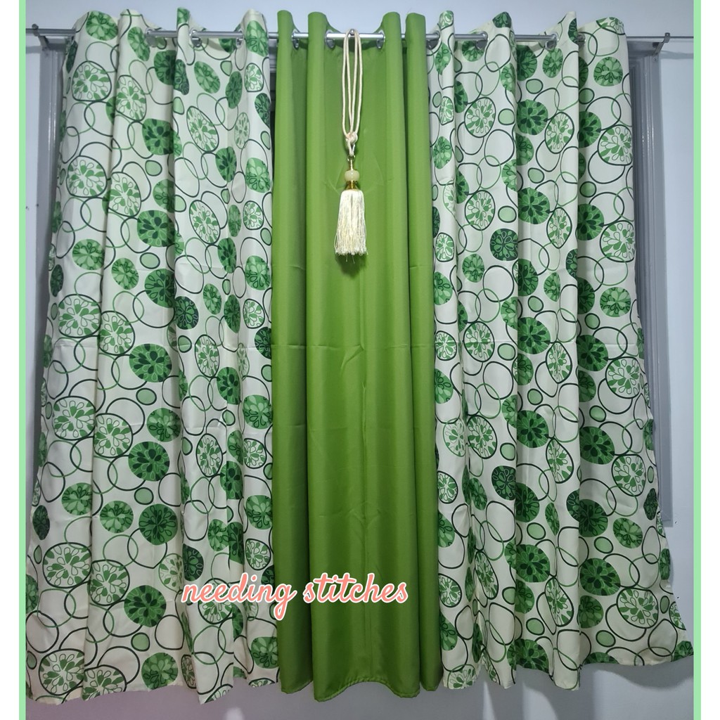 KATRINA/CRITONA RING CURTAIN - ALTERA GREEN 7ft | Shopee Philippines