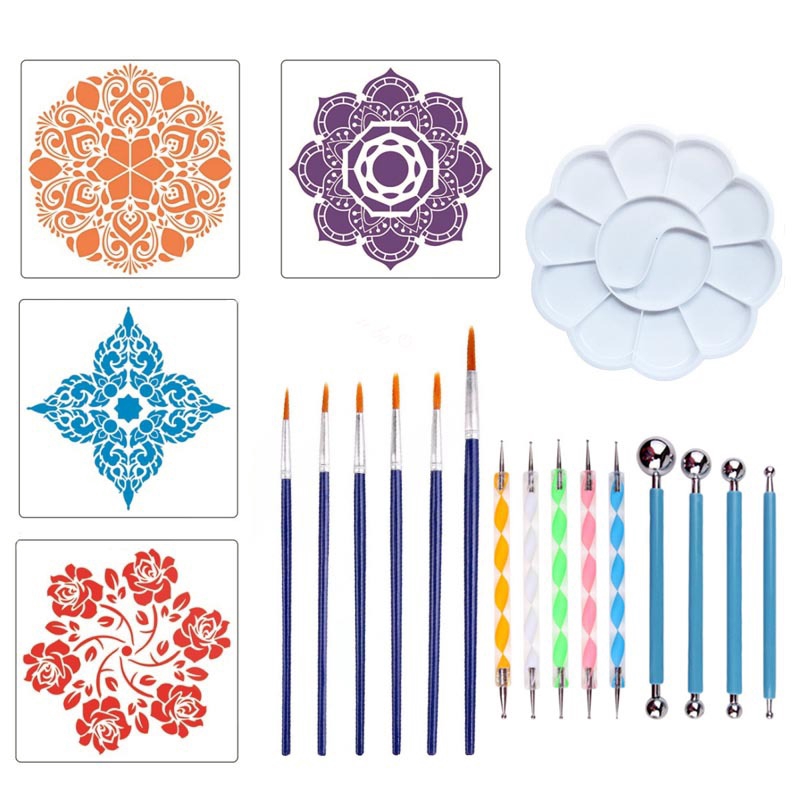 20 piece set of Mandala stippling tool set DIY color painting rock ...