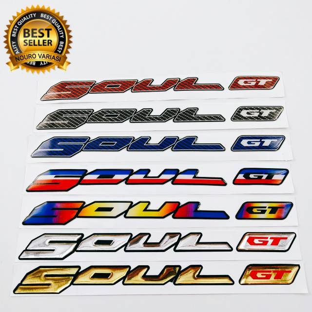 MERAH HITAM Emblem Embossed 3d Rubber logo SOUL GT TWOTONE Carbon Red ...