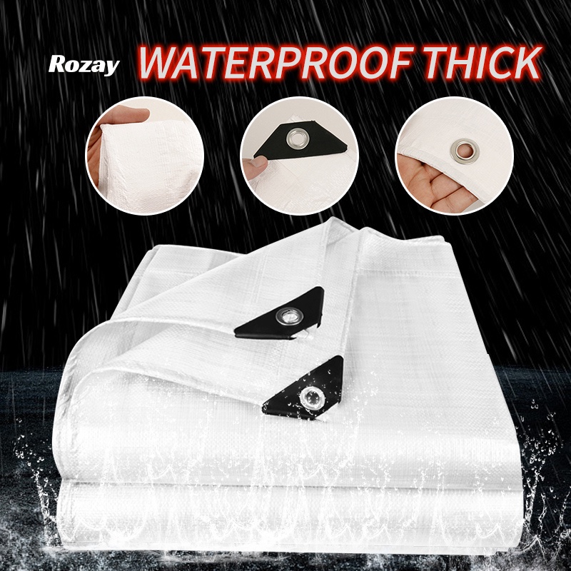 Trapal waterproof makapal 9FTx12FT(with holes) Sakolin tolda Tarpaulin ...