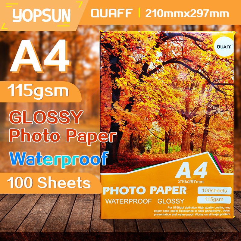 High Glossy Photo Paper Size A4 115gsm / 135gsm / 150gsm100 Sheets ...