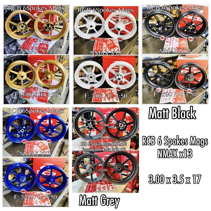 RCB 6 Spokes Mags NMAX V1 3.00/3.50 x13 | Shopee Philippines