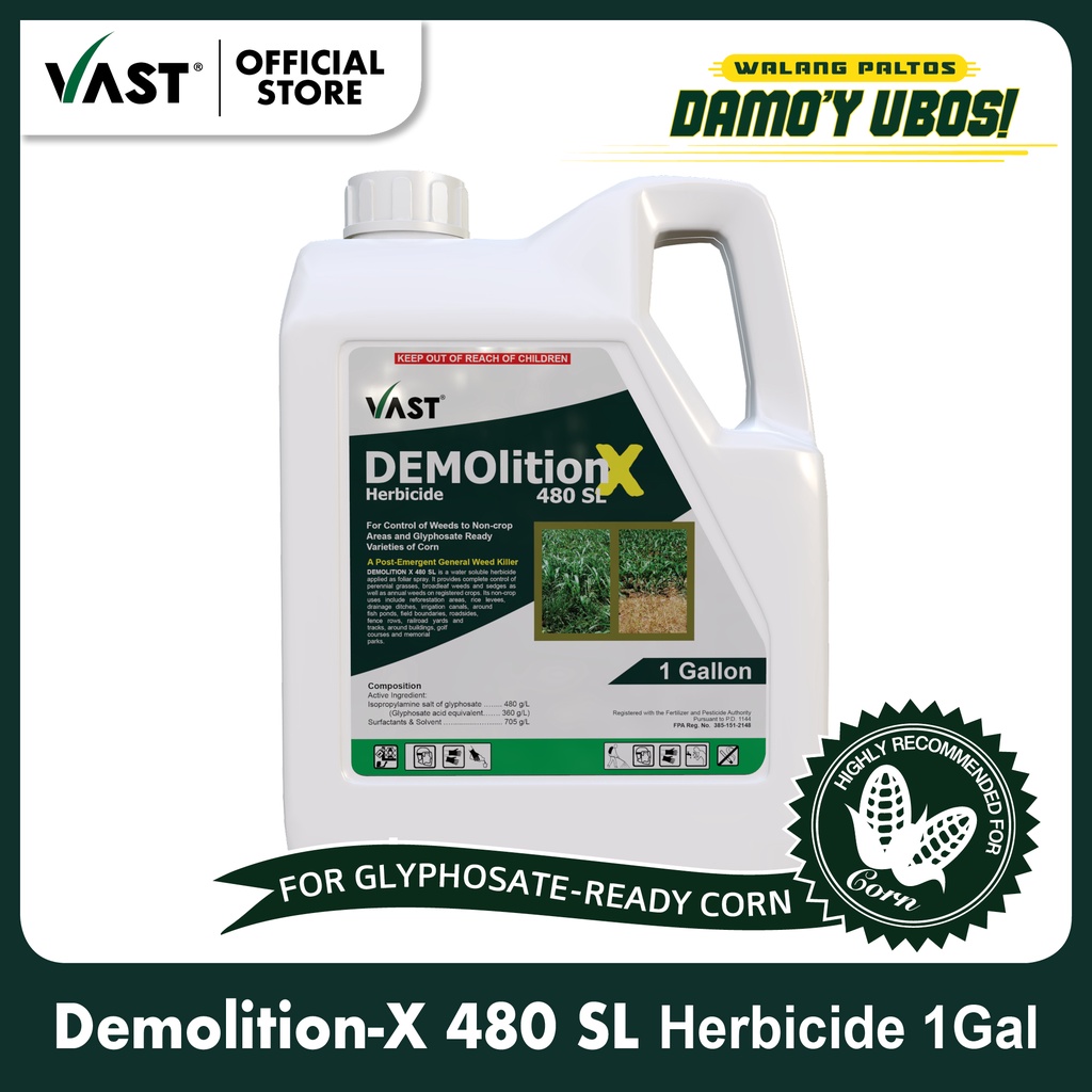 Demolition X 480 SL Herbicide / Weed Killer / Weed Eliminator 1 gallon ...
