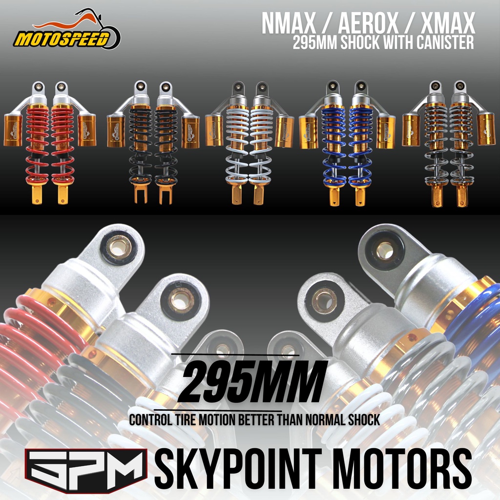 REAR SHOCK ABSORBER 295MM FOR NMAX155/AEROX155/PCX/XMAX MOTOSPEED #3175 ...