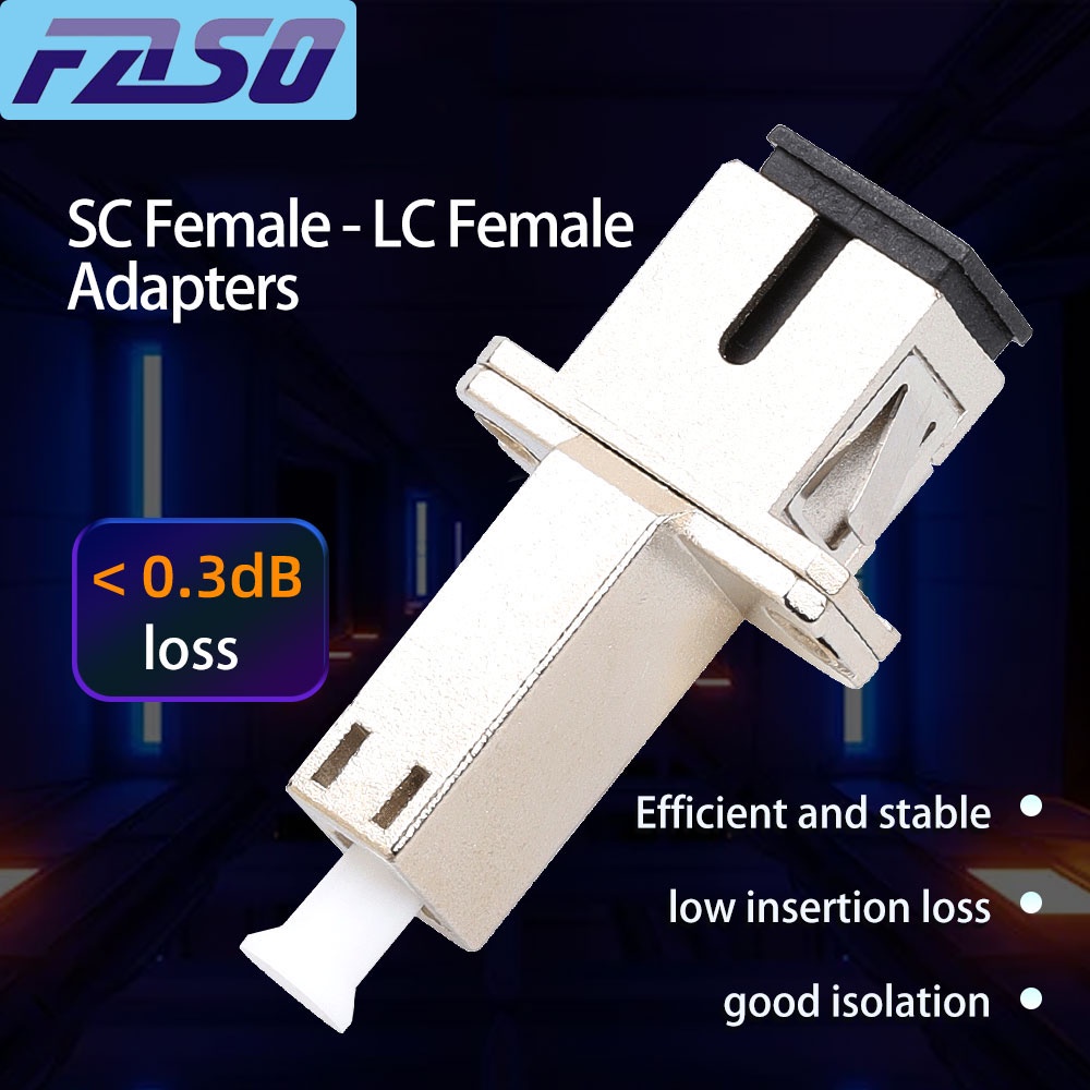 10 pcs FASO SC-LC Fiber Optic Hybrid Adapter Singlemode SC Female to LC ...