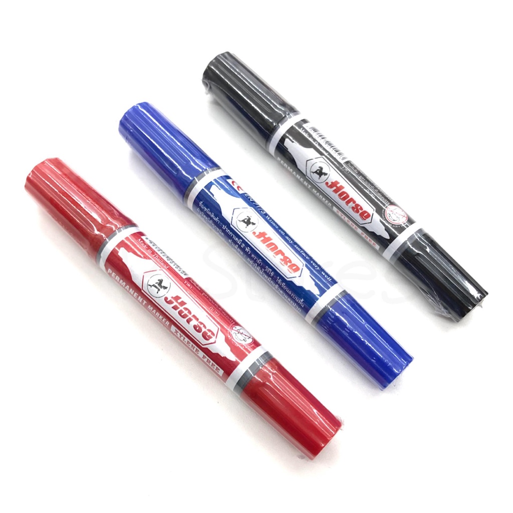 Chemical Pens 2 Heads Horse Brand TWIN-PEN (1 Box Of 12 Sticks ...