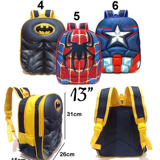 Tas Embossed Super Hero Backpacks For Kindergarten School Character ...