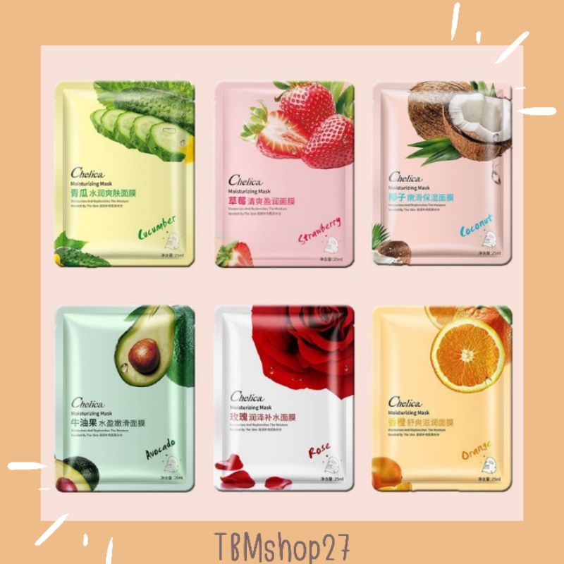 Chelica Fruit Mask Sheet Whitening Face Skin Care | Shopee Philippines
