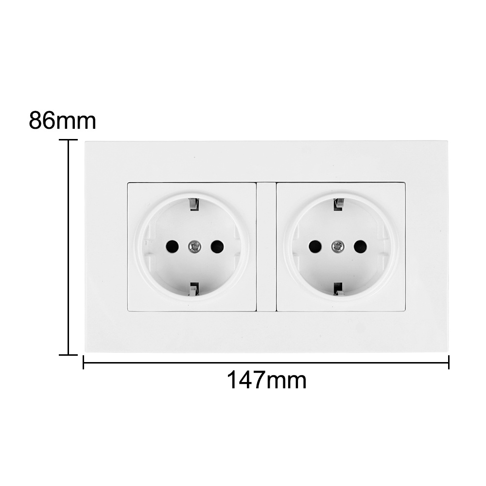 Electrical Outlet Double Socket Strip Wall Germany Plug Socket Multi ...