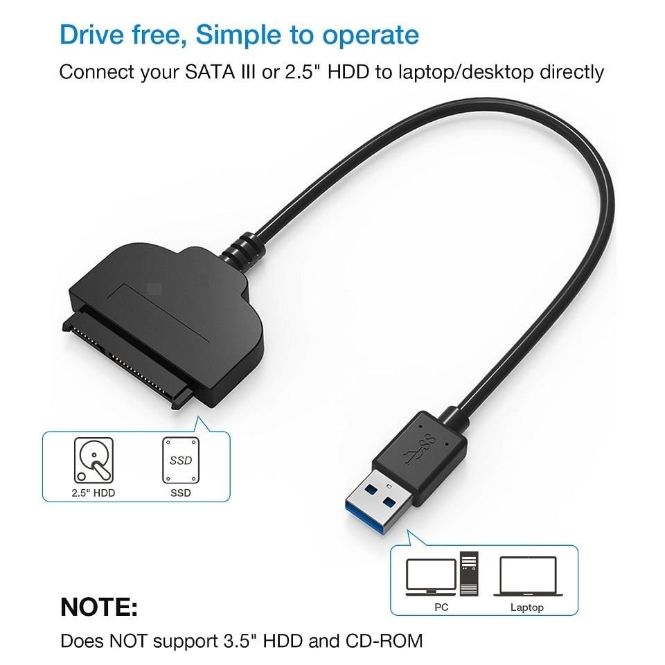 USB 3.0 to SATA Serial ATA 15+7 22P Adapter Cable For 2 5" HDD | Shopee ...