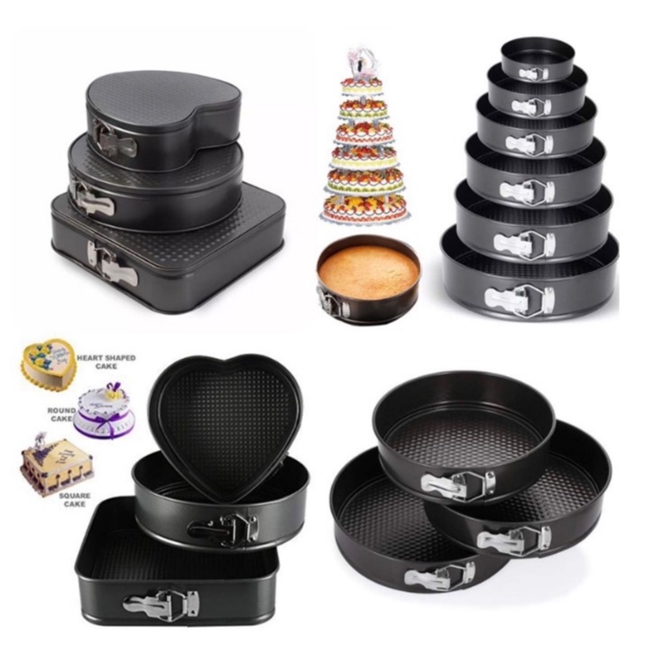 3 in 1 Heart Cake Mold Set 24cm/26cm/28cm 3 Tier Layer Baking Pan Cake ...