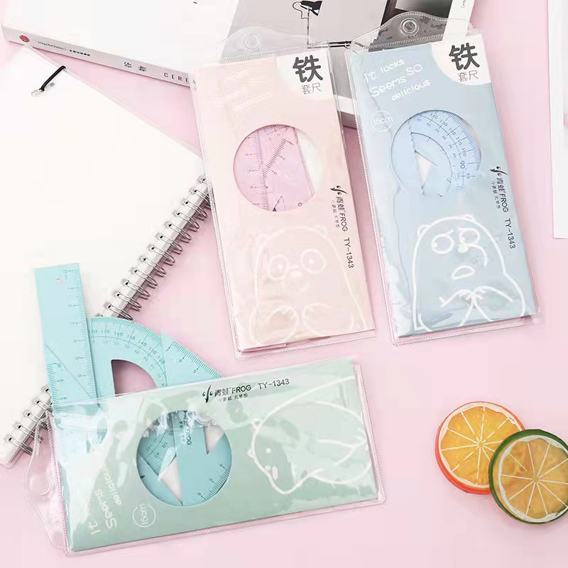 4 pieces / set of metal ruler aluminum set ruler pink blue green ruler ...