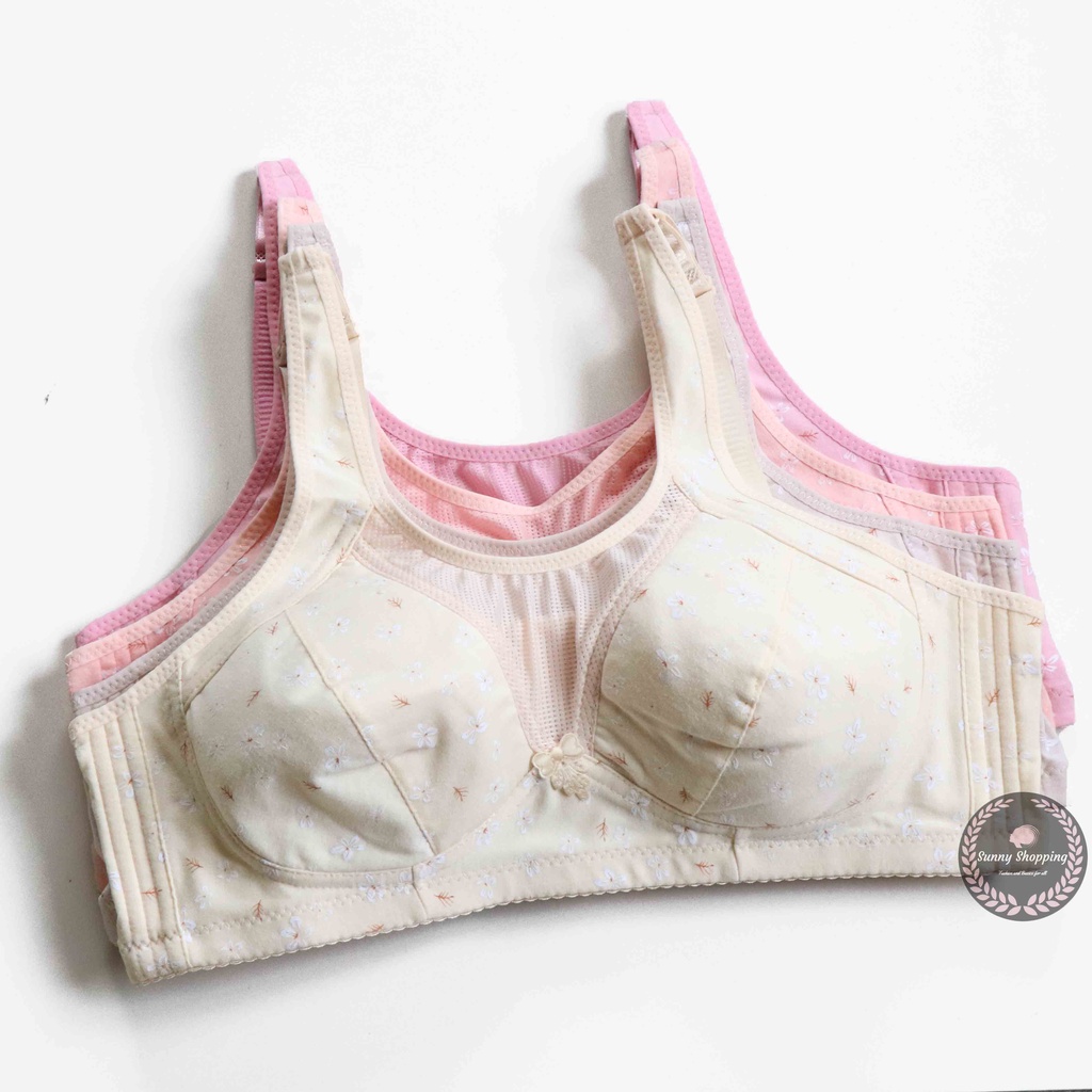 Sunny Cup B Plus Size Nonwire no foam no padding Floral Mommy's bra ...